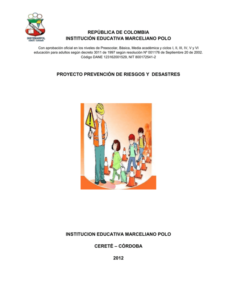 PROYECTO PREVENCION DE DESASTRES MARPOL