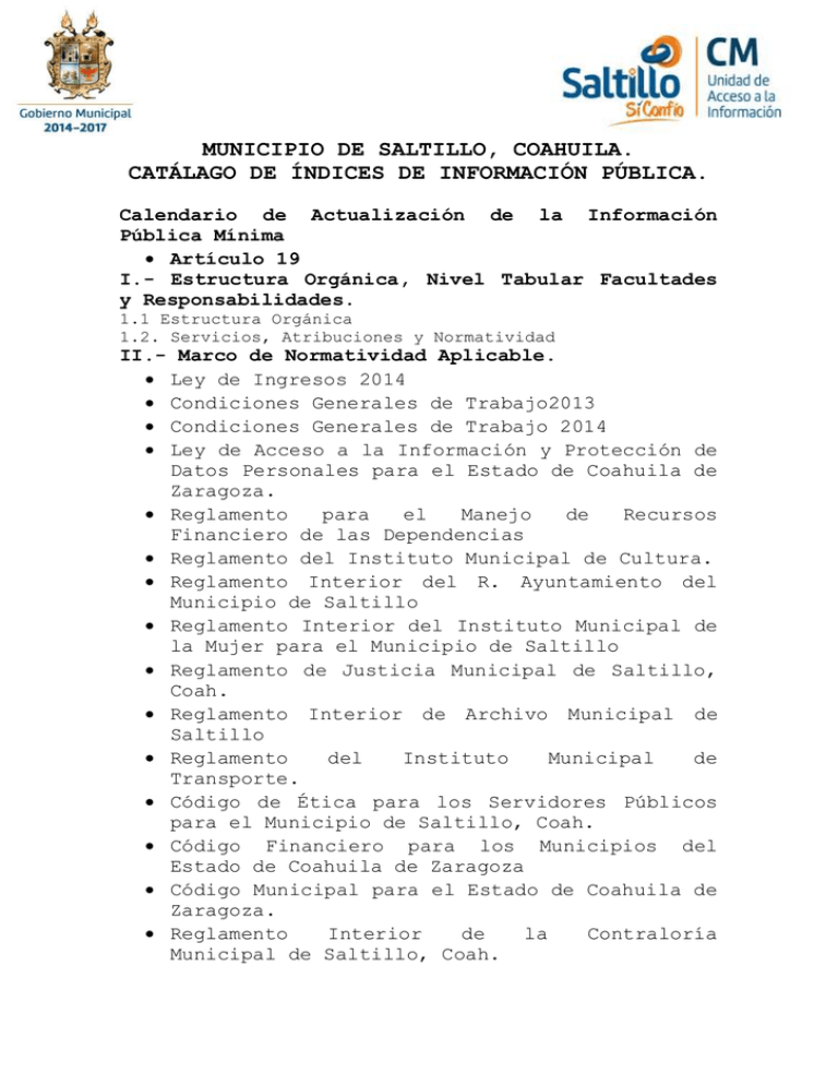 CATALOGO DE INDICE GENERAL DE