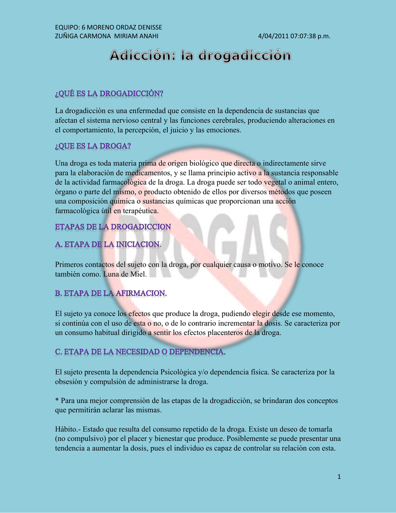 Adicción: la drogadicción