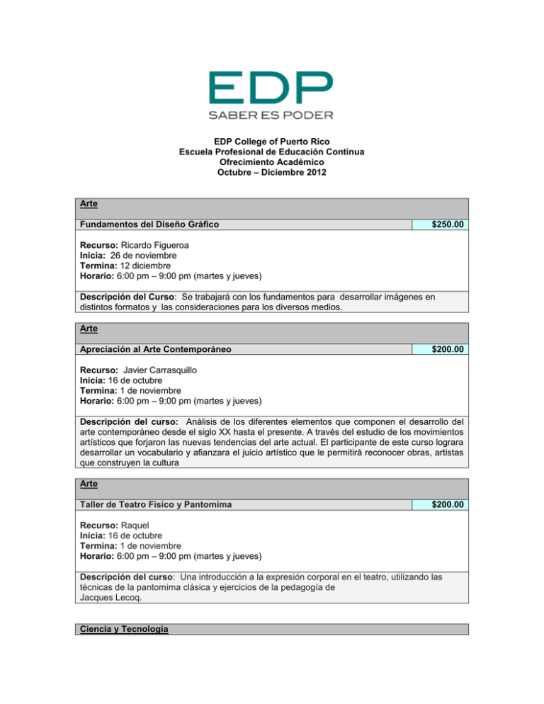 EDP College of Puerto Rico Escuela Profesional de Educación