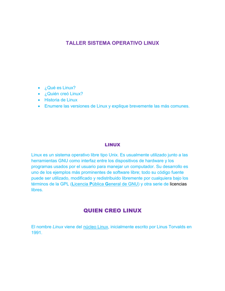 taller de linux