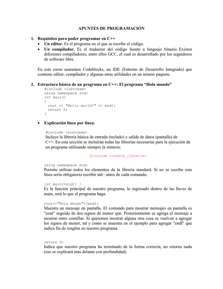 apuntes de programación apuntes de programación