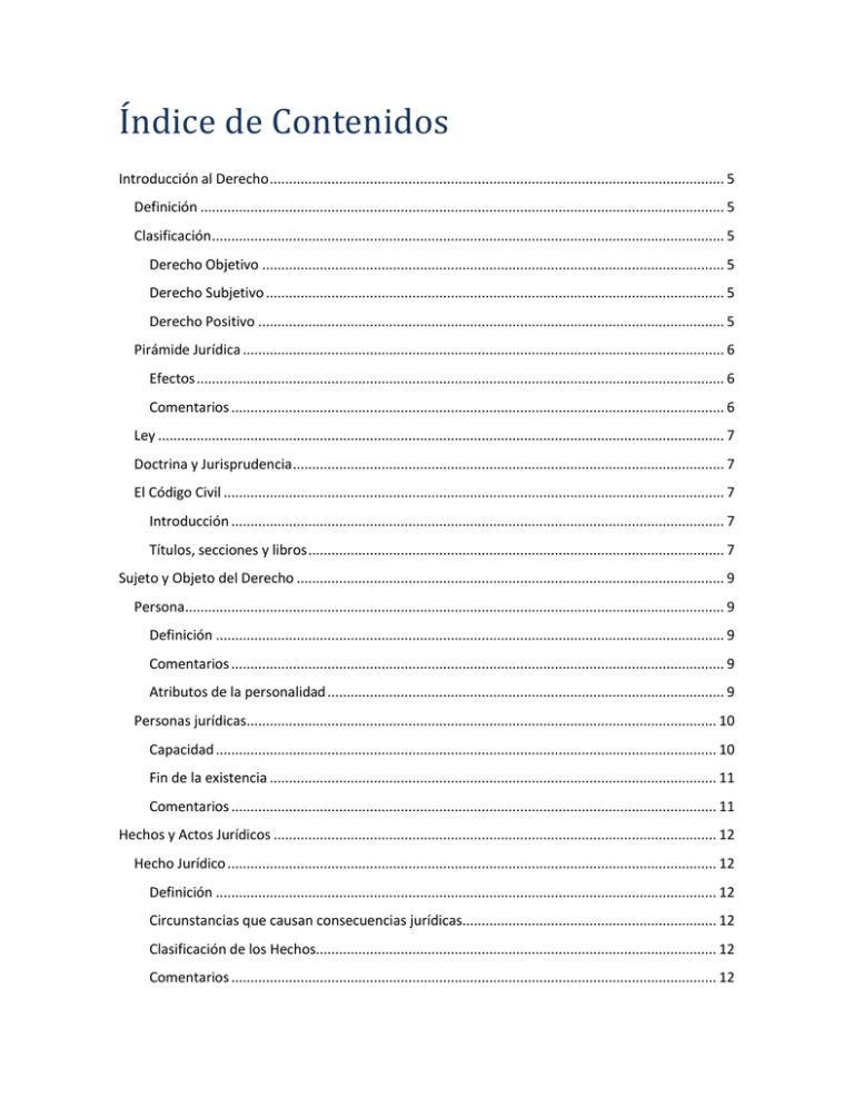 Índice de Contenidos