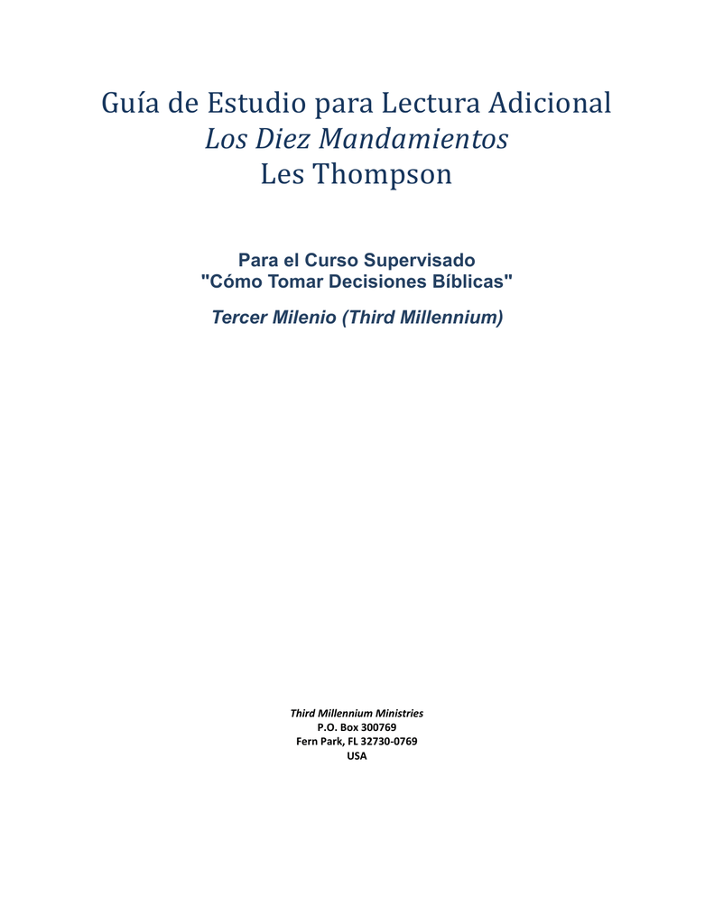 Guía de Estudio, Los Diez Mandamientos