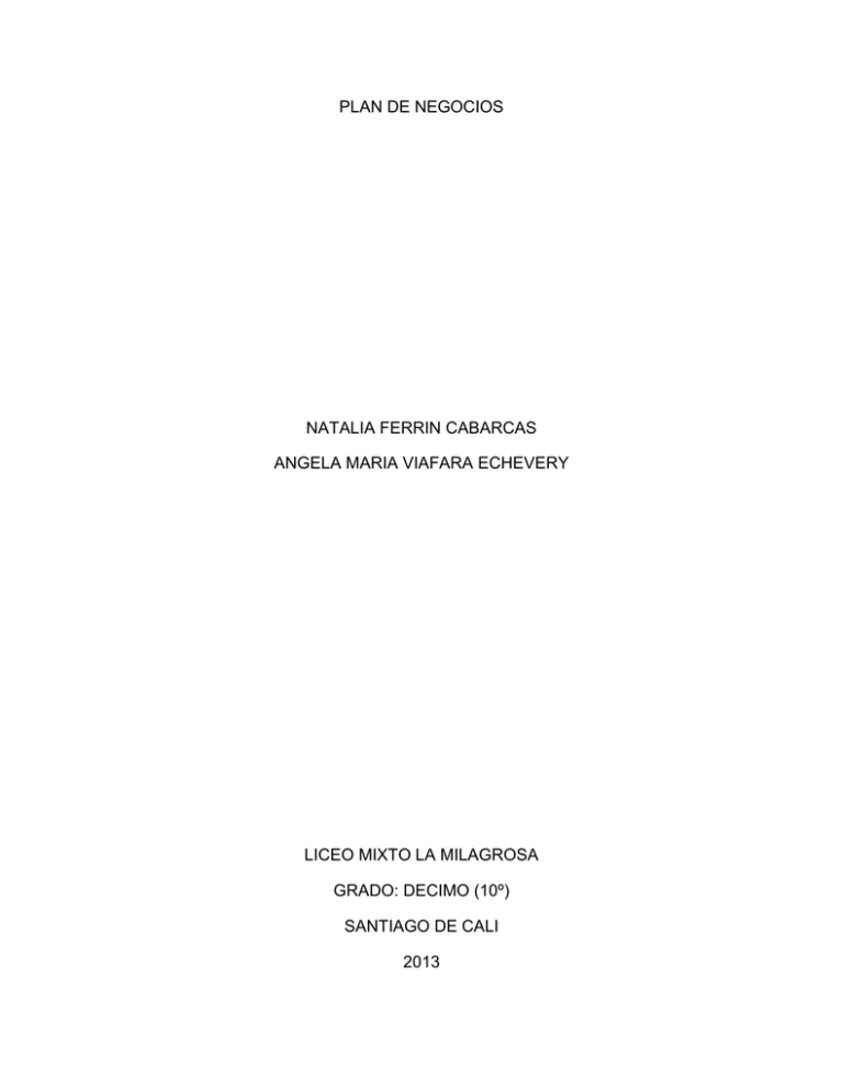 PLAN DE NEGOCIOS NATALIA FERRIN CABARCAS ANGELA MARIA VIAFARA ECHEVERY