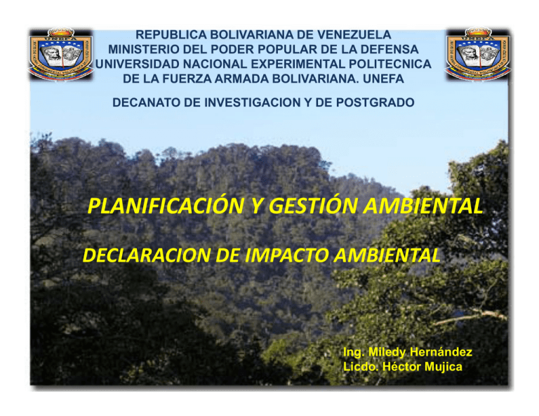 PRESENTACION DECLARACION DE IMPACTO AMBIENTAL