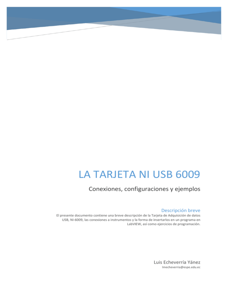 Trabajando con la NI USB