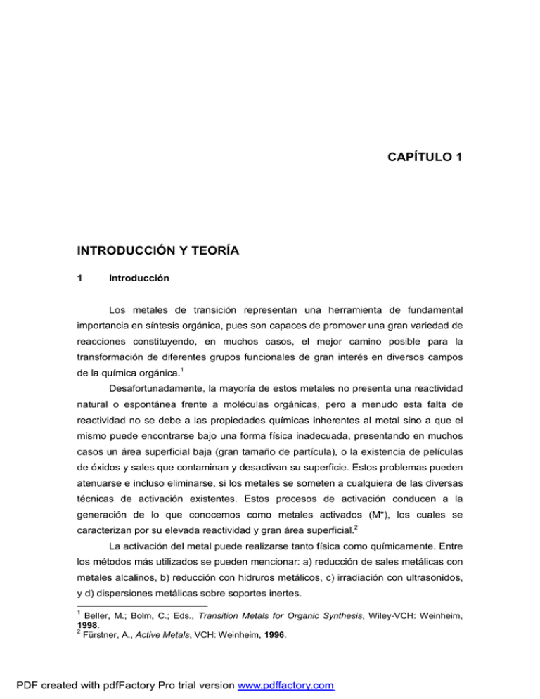 CAPÍTULO 1 INTRODUCCIÓN Y TEORÍA