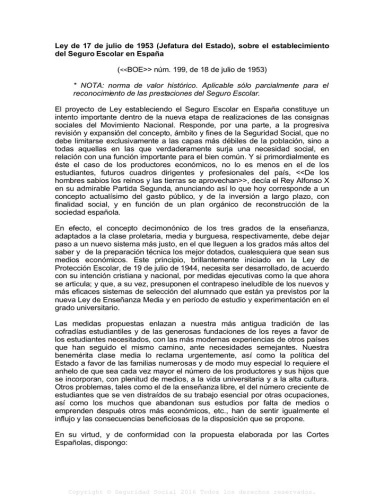 Ley de 17 de julio de 1953