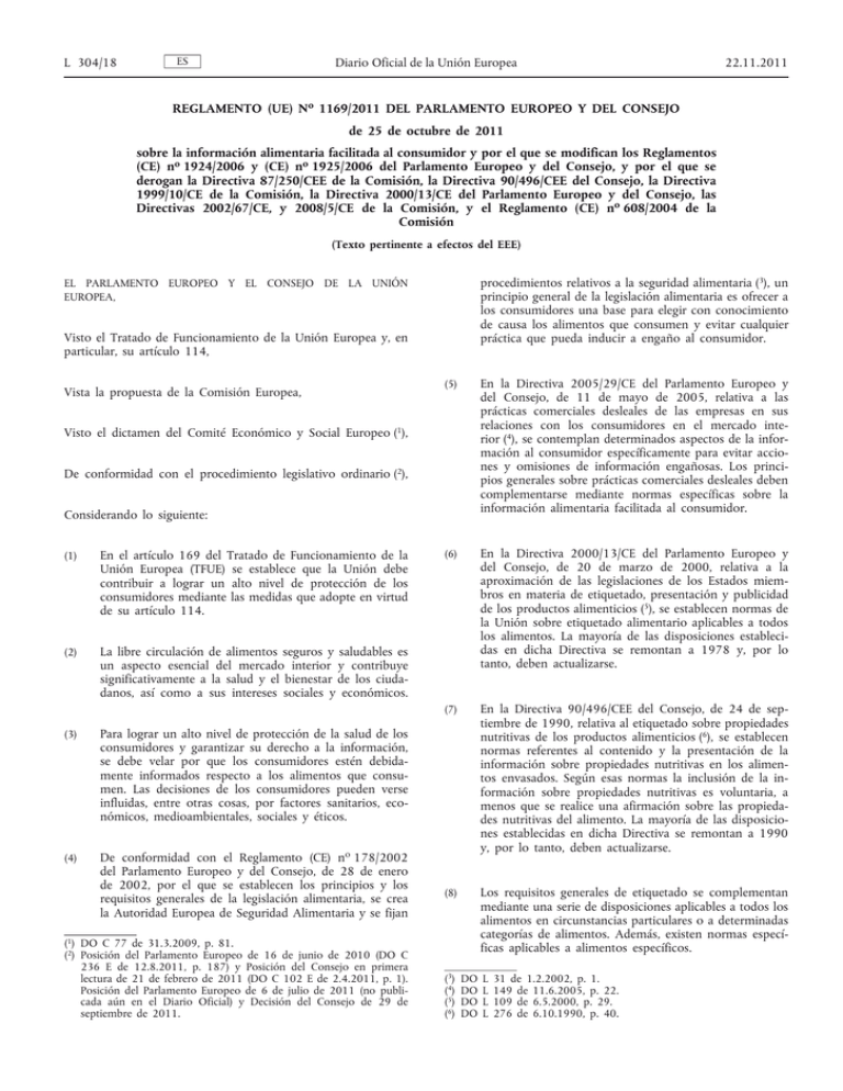 Reglamento 1169/2011