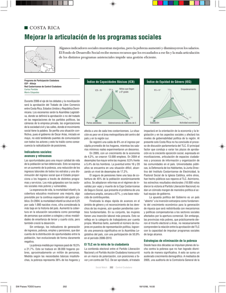 Mejorar la articulación de los programas sociales COSTA RICA