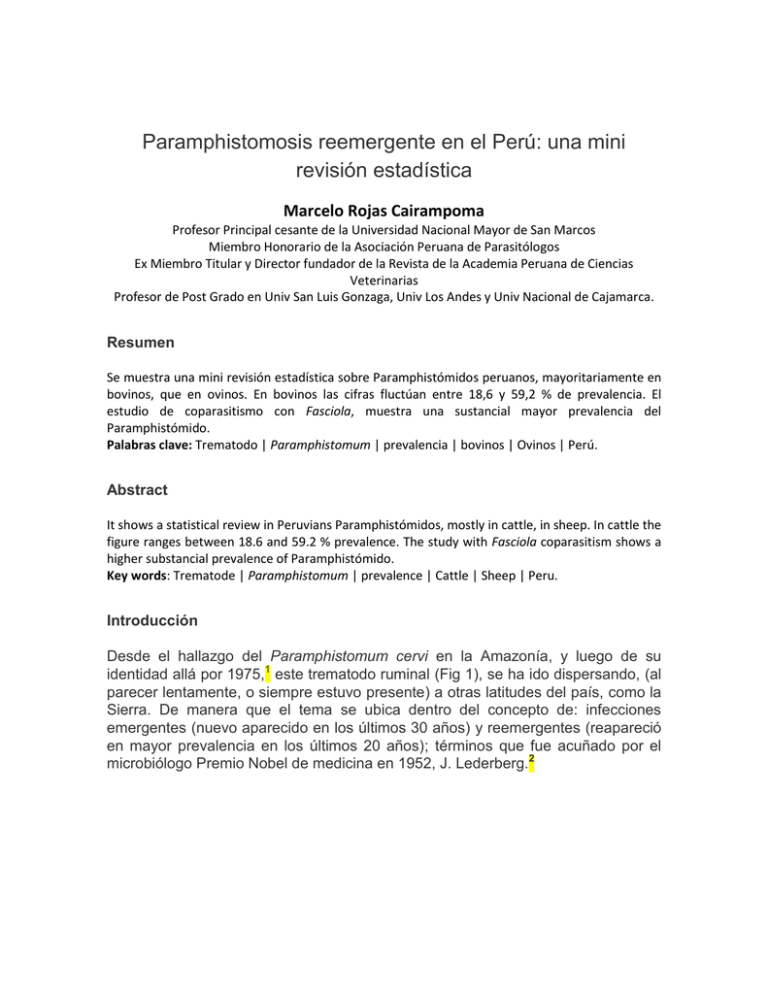 Paramphistomosis reemergente en el Perú: una mini revisión estadística ...