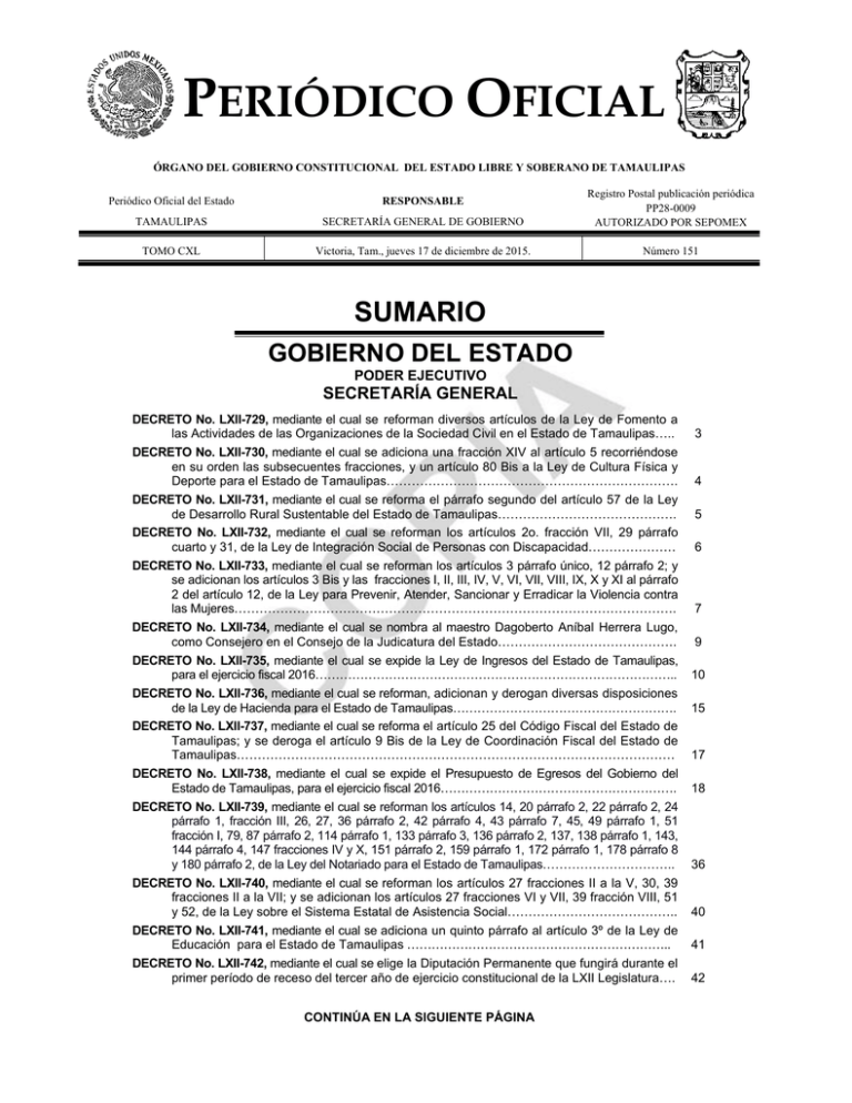 Ley de Ingresos y Presupuesto de Egresos del Estado 2016