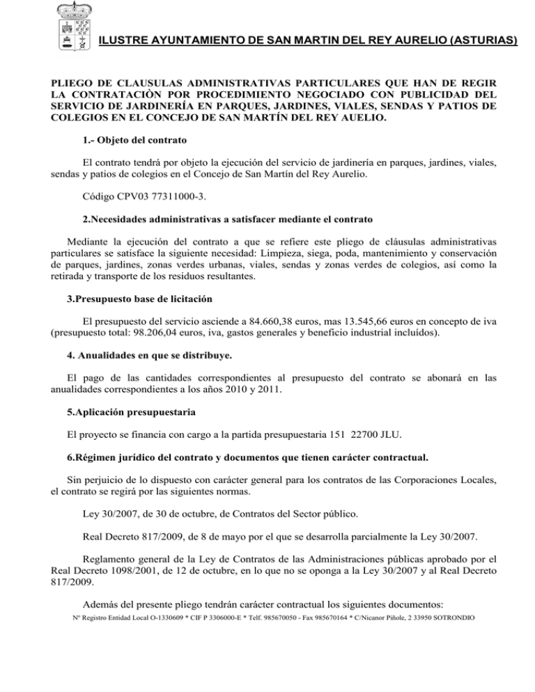 Pliego de condiciones administrativas