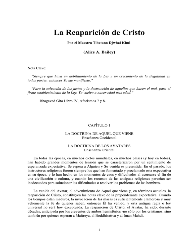 Bailey Alice - La reaparicion de Cristo