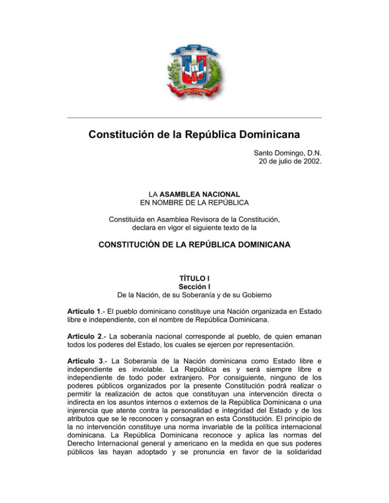 Constitución de la República Dominicana