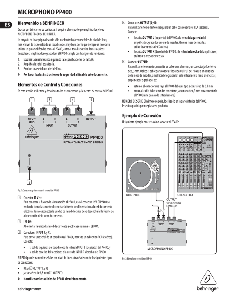 Manual Behringer Microphone PP400