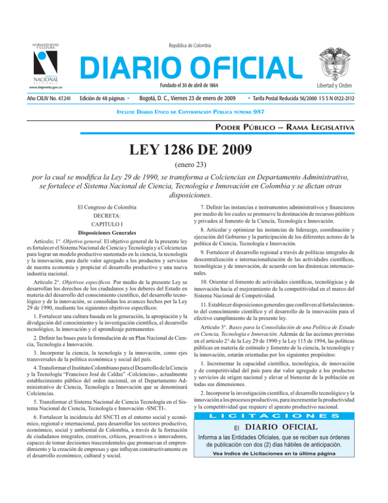 Ley 1286 2009