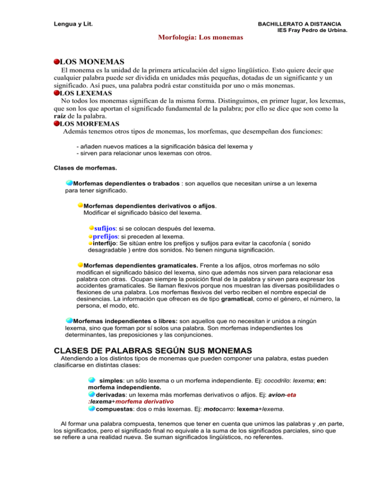 Apuntes sobre los monemas