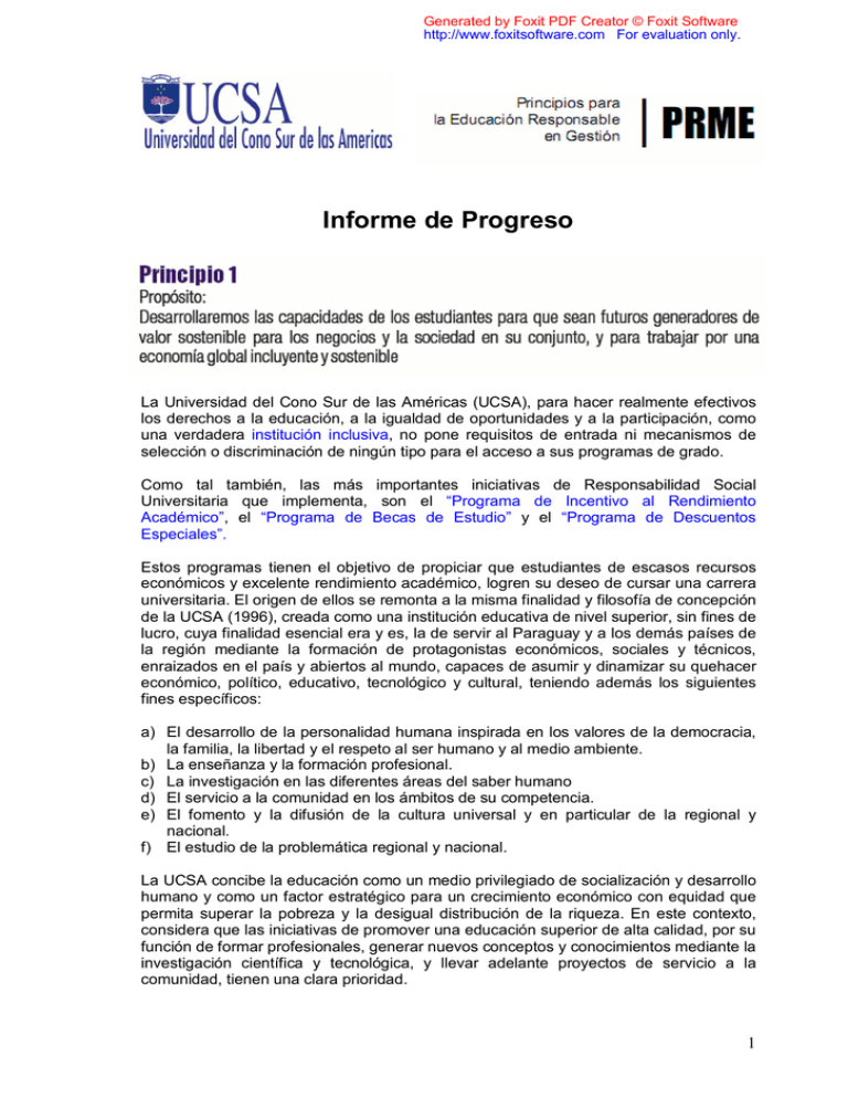 Informe de Progreso