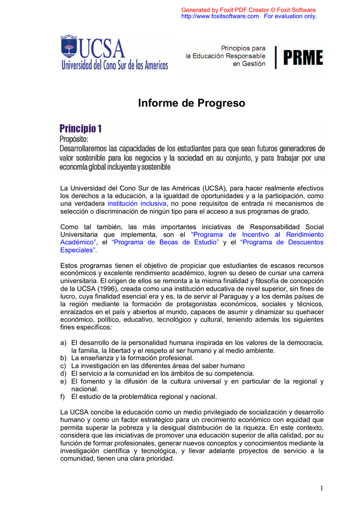 Informe de Progreso