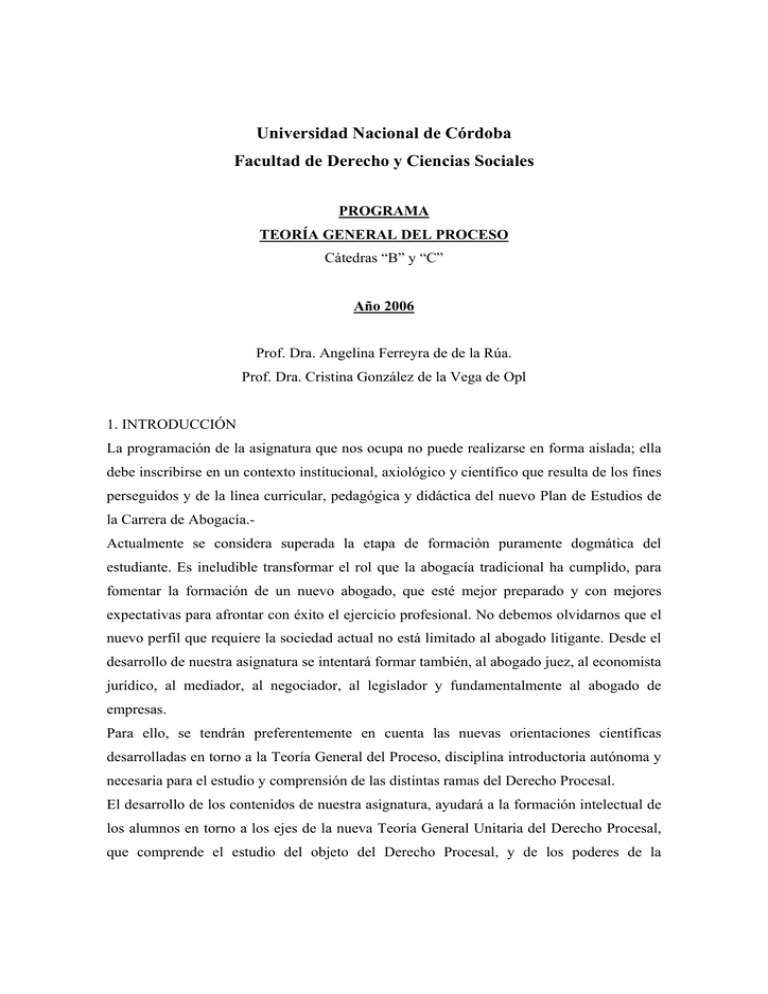 Teoria General del Proceso Catedras B y C