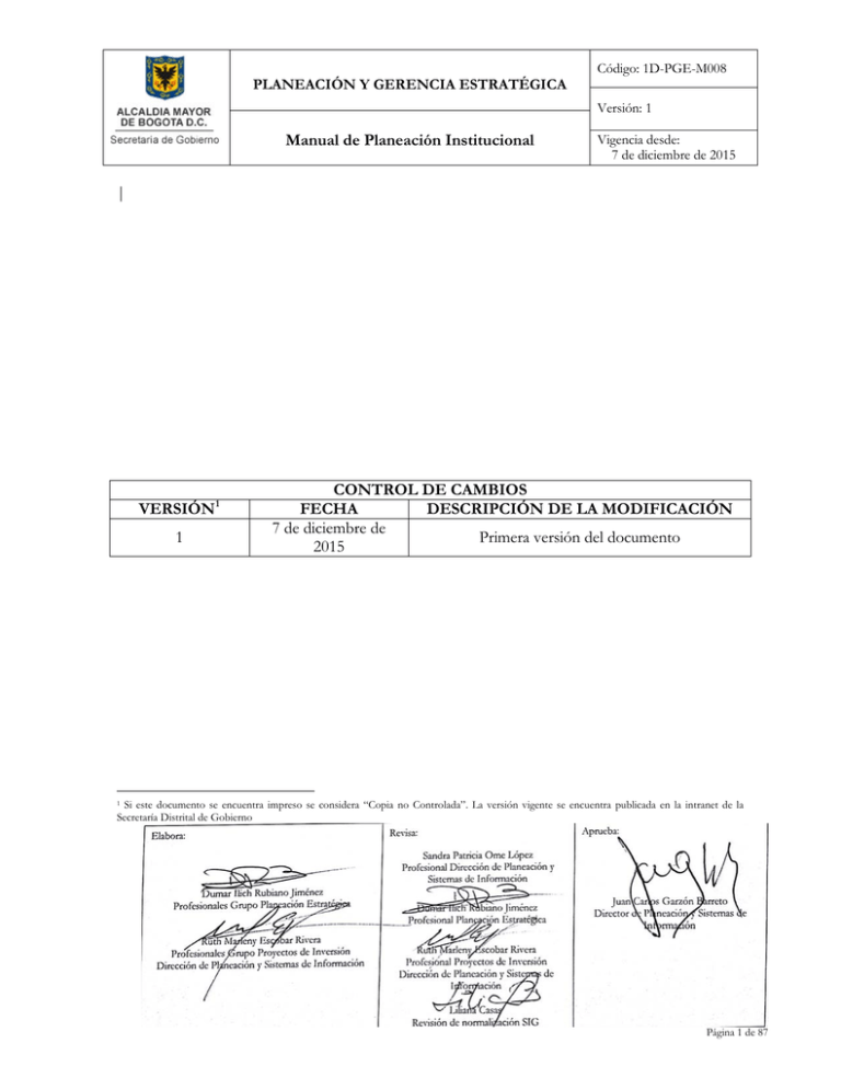 Manual de Planeación Institucional