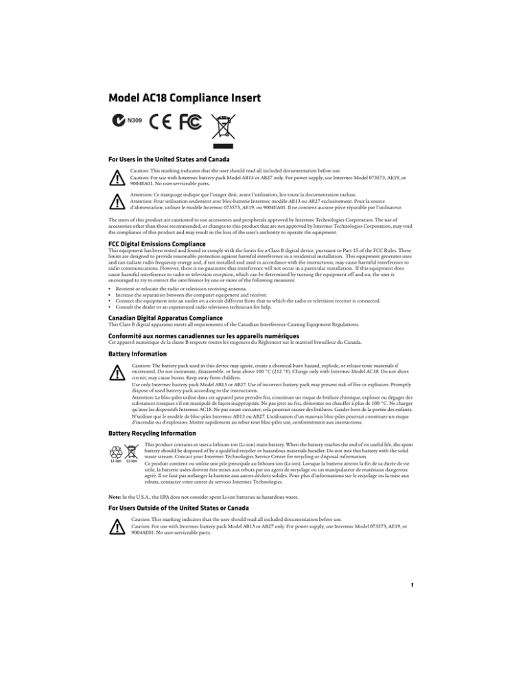 AC18 Compliance Insert