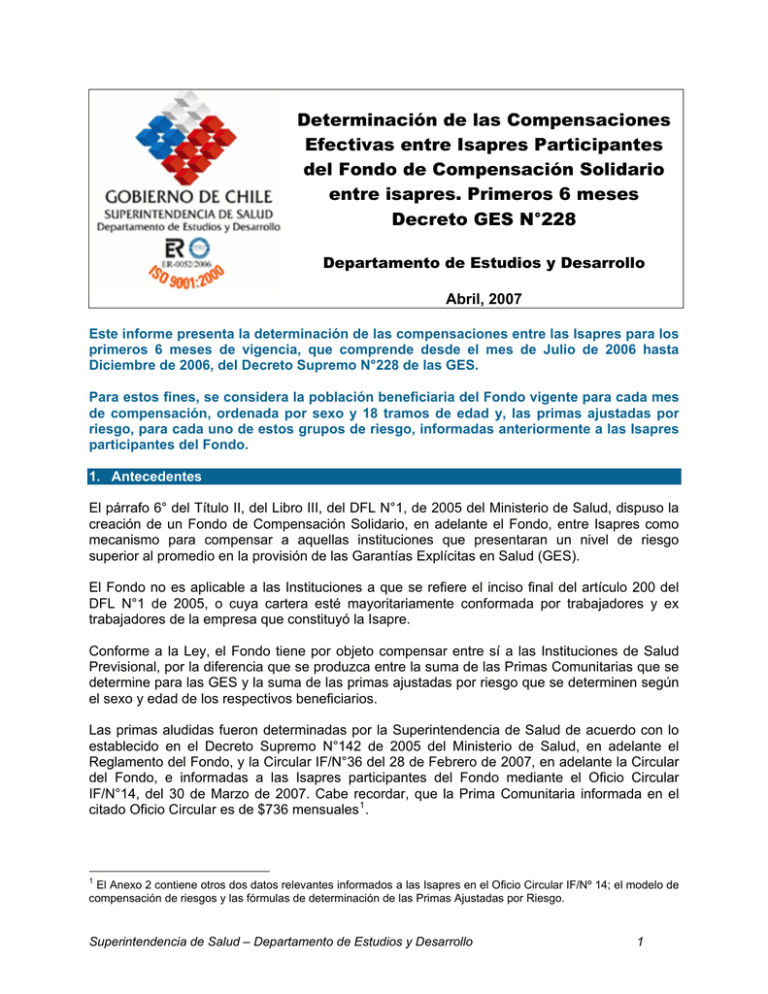 Ir a Determinación Compensaciones GES 40 Proceso 1
