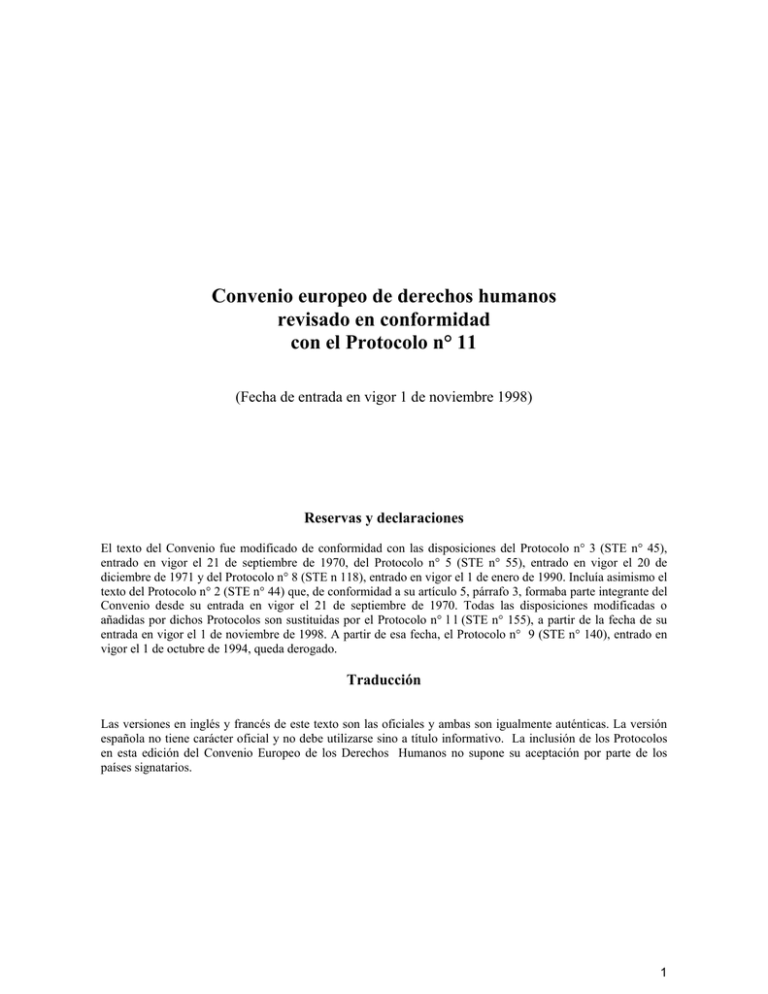 Convenio Europeo de los Derechos Humanos