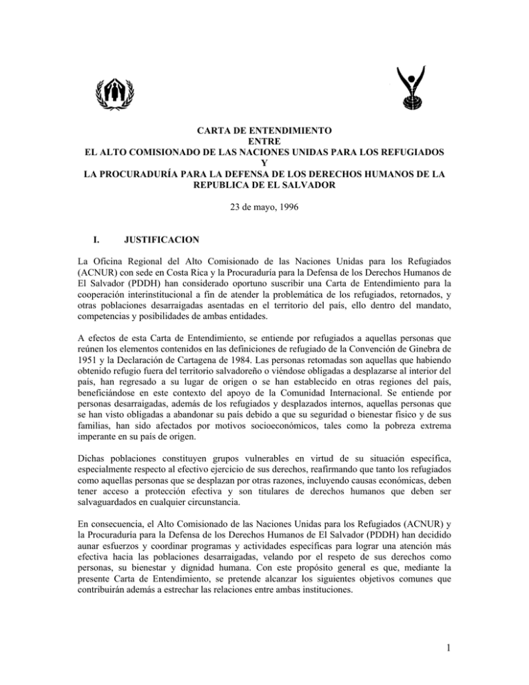 Carta De Entendimiento Entre La Procuraduría Para La Defensa De Los