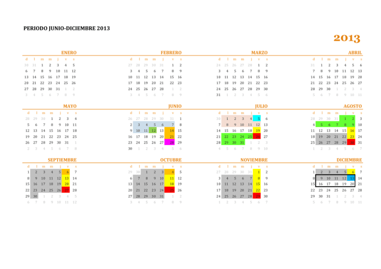 Calendario General