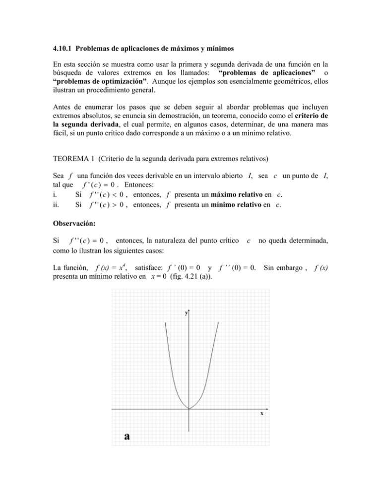 Problemas de Optimización: Máximos y Mínimos