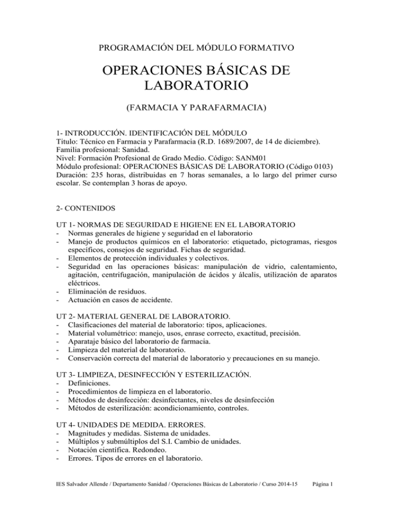 Operaciones básicas de laboratorio