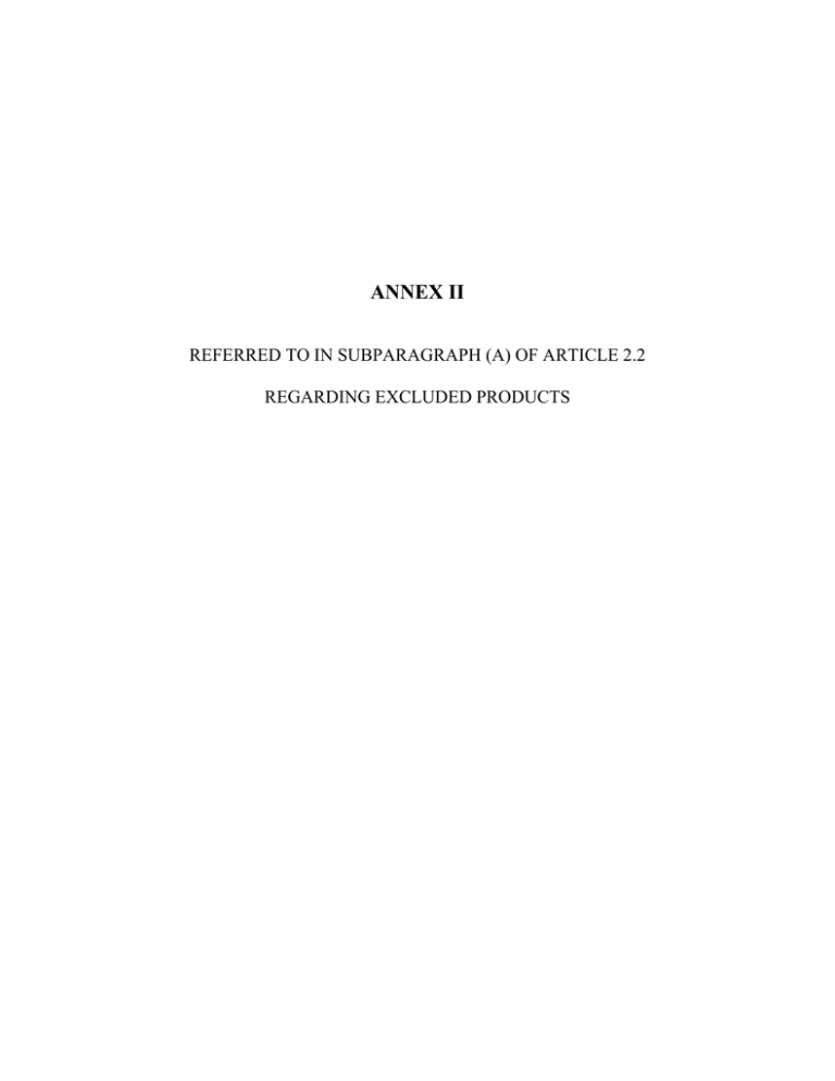 Excluded Products