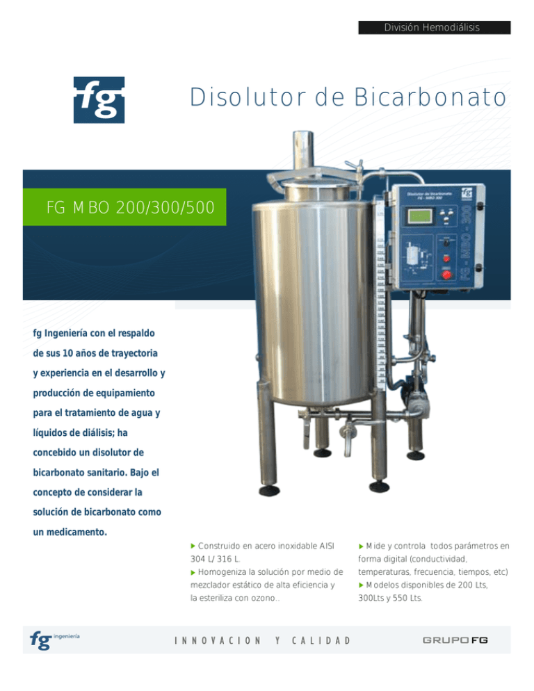 Disolutor de Bicarbonato FG MBO 200/300/500