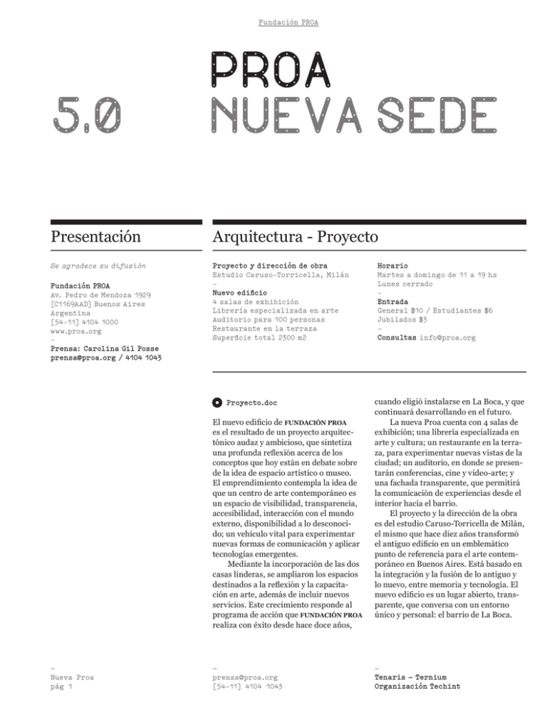 proa NUEVa SEDE 5.0 Arquitectura - Proyecto