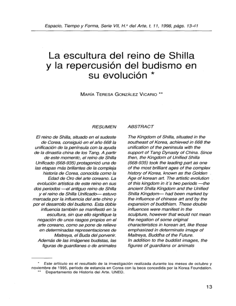 La escultura del reino de Shilla su evolución