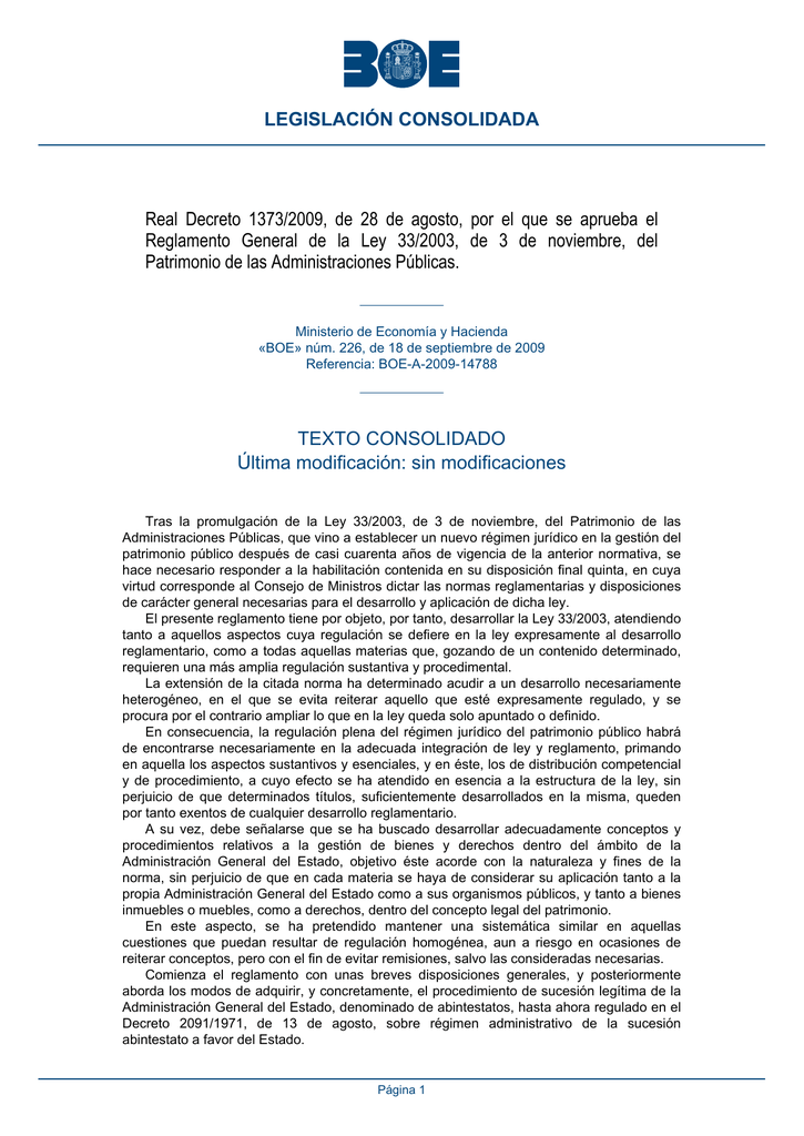 Real Decreto 1373/2009, de 28 de agosto, por el que se aprueba el ...