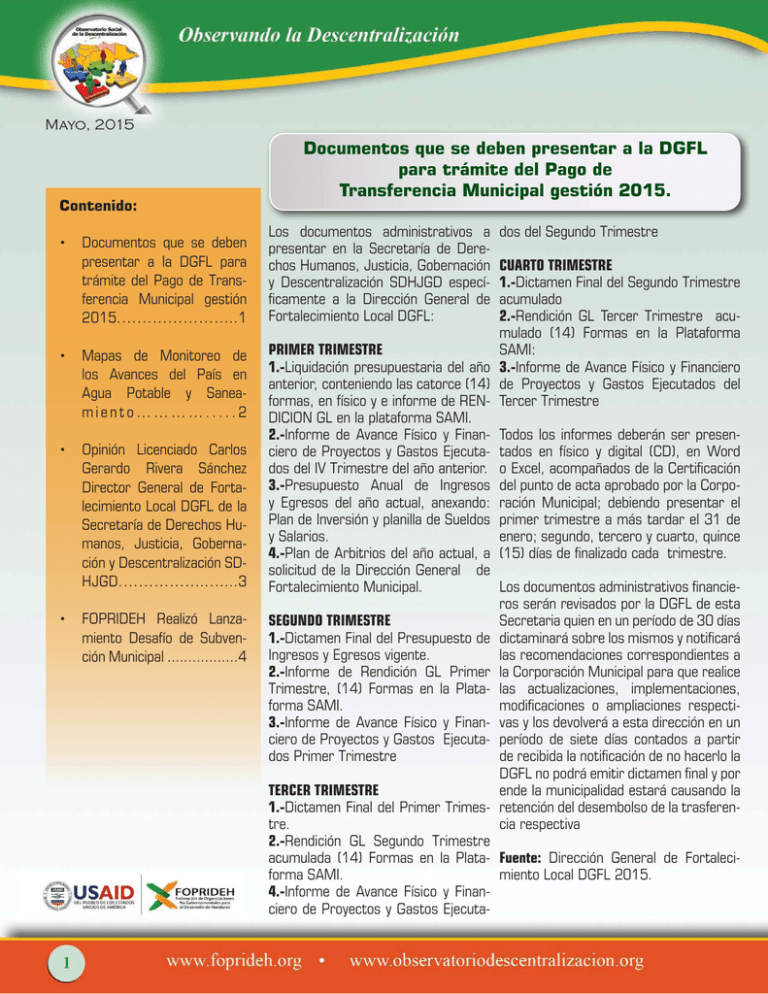 Documentos que se deben presentar a la DGFL