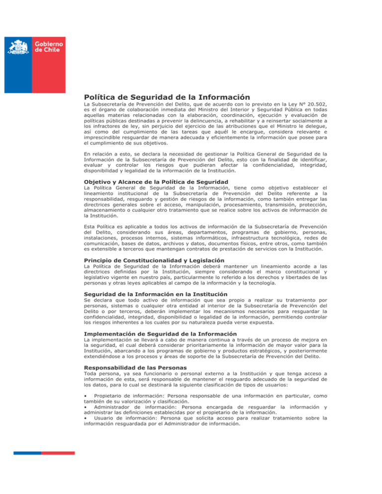 Pol tica de Seguridad