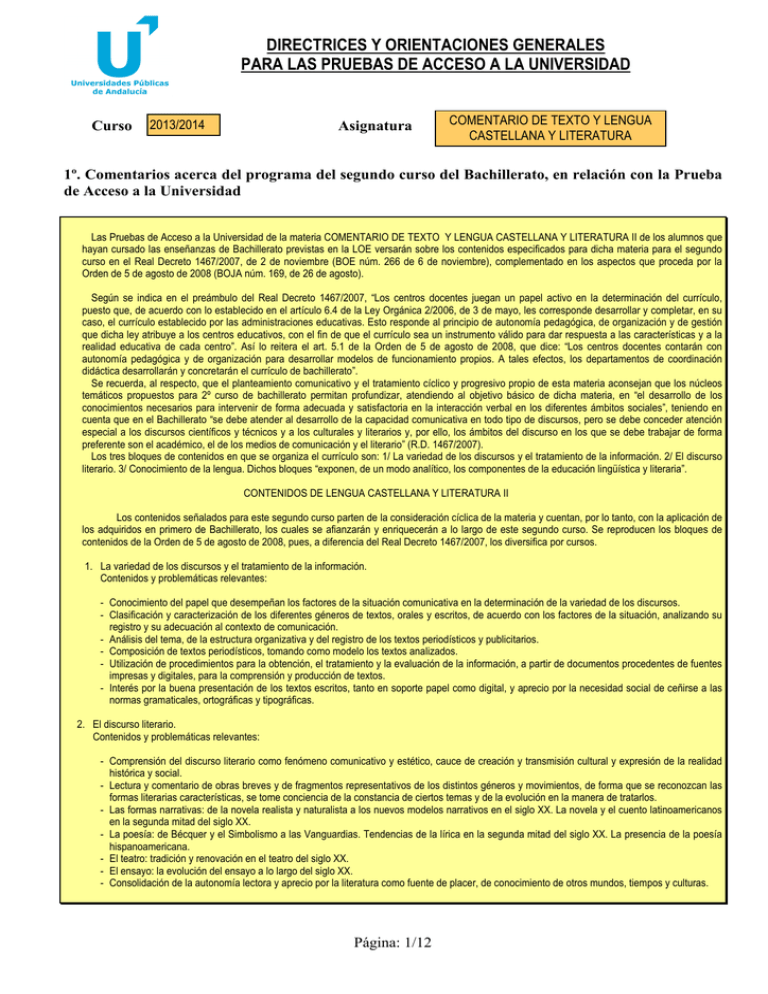 DIRECTRICES Y ORIENTACIONES GENERALES