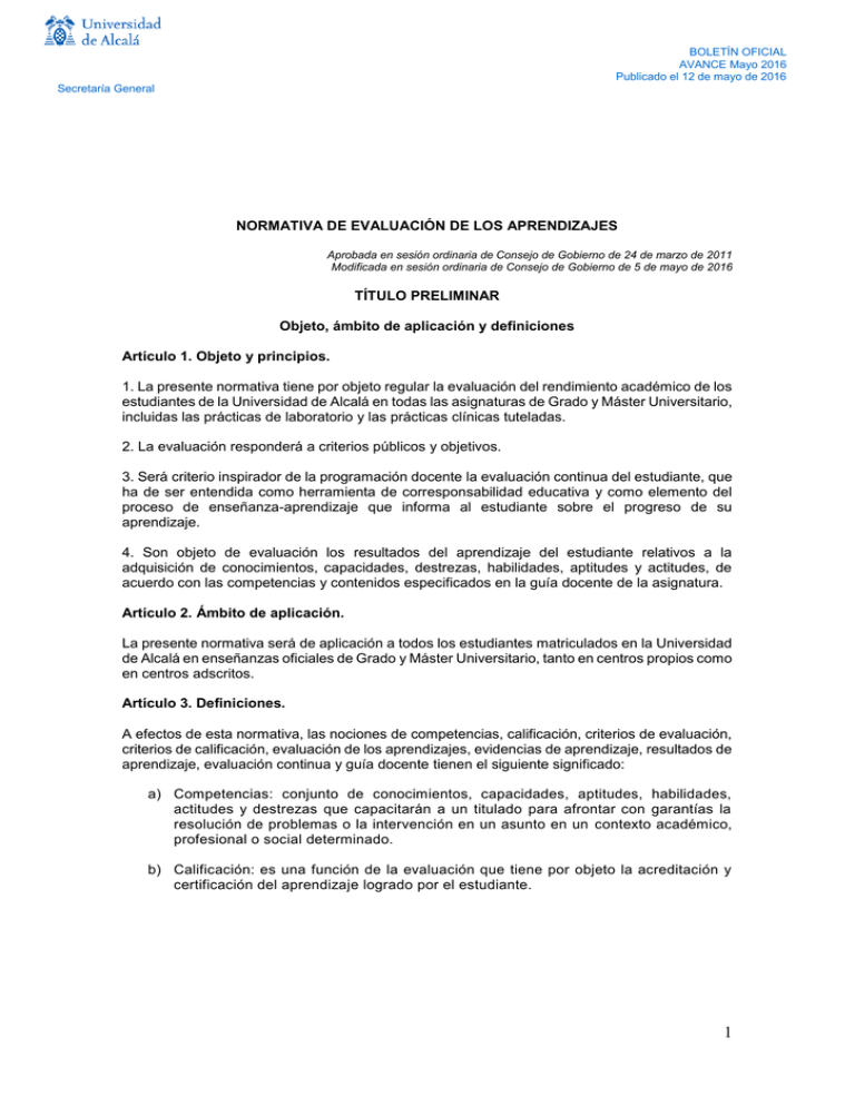 NORMATIVA DE EVALUACIÓN DE LOS APRENDIZAJES
