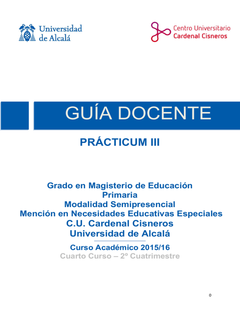 PRÁCTICUM III ESPECÍFICO DE LA MENCIÓN (520022)