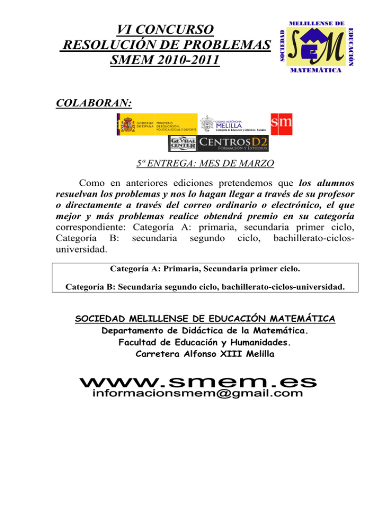 DESCÁRGATE AQUÍ LOS PROBLEMAS DE MARZO