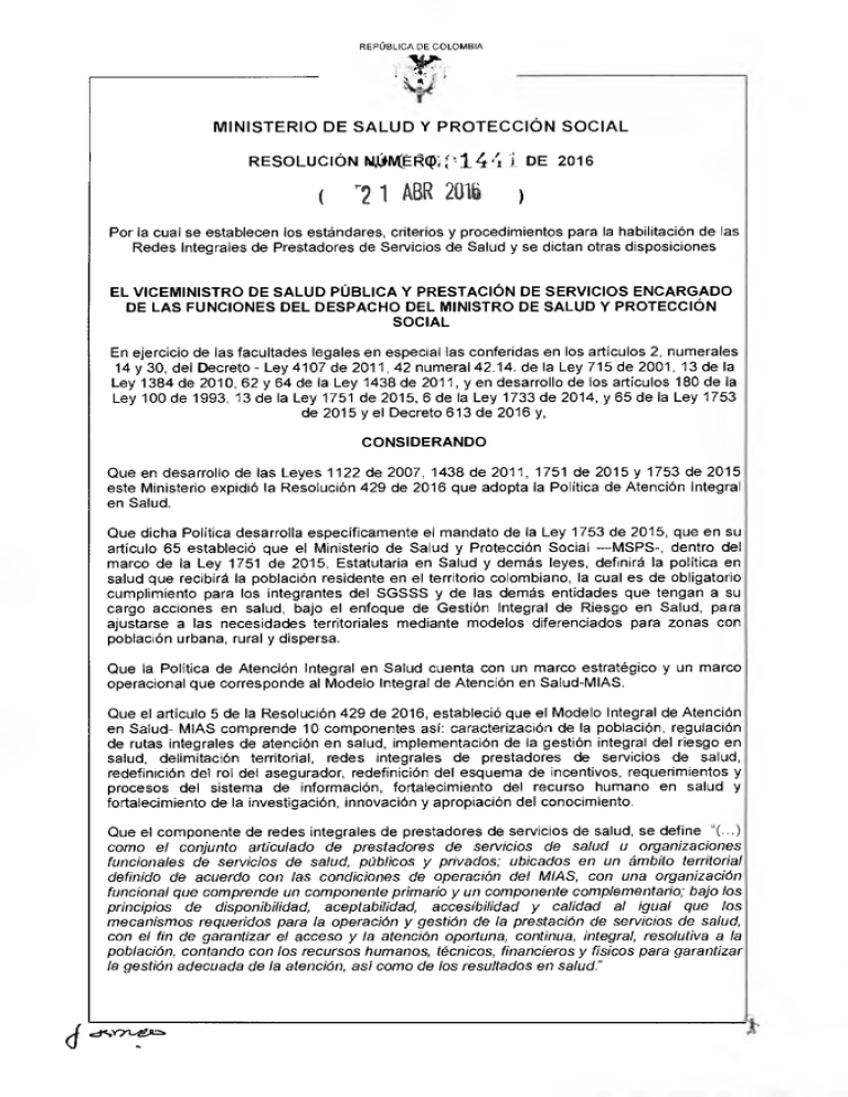 https://www.minsalud.gov.co/Normatividad_Nuevo/Resoluci%C3%B3n%201441 ...