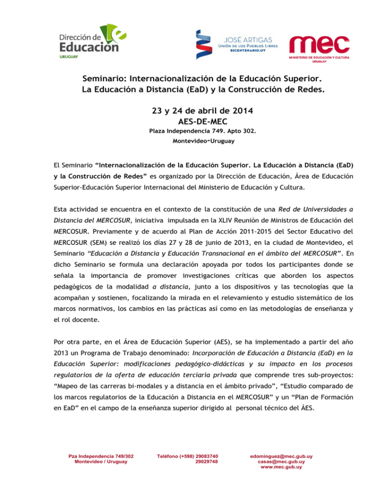Seminario: Internacionalización de la Educación Superior.