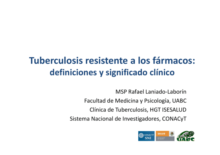 Tb resistente a los fármacos: definiciones y significado clínico MSP ...