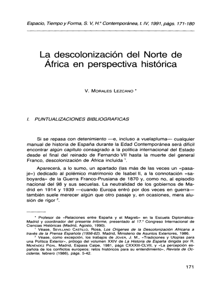 La descolonización del Norte de África en perspectiva histórica