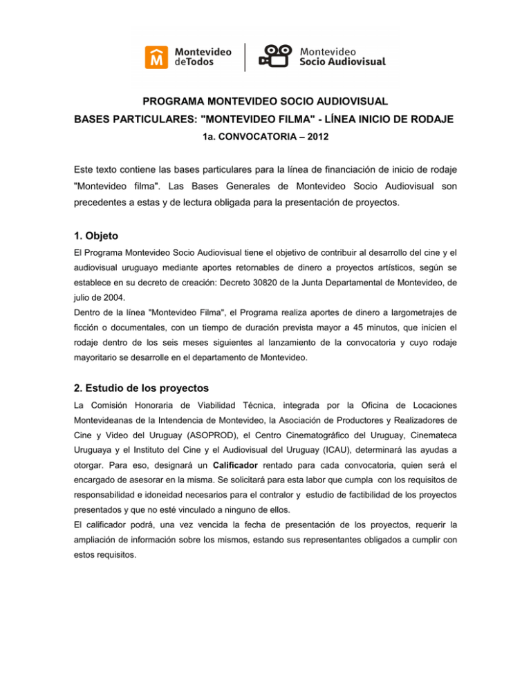 Reglamento y bases Montevideo filma